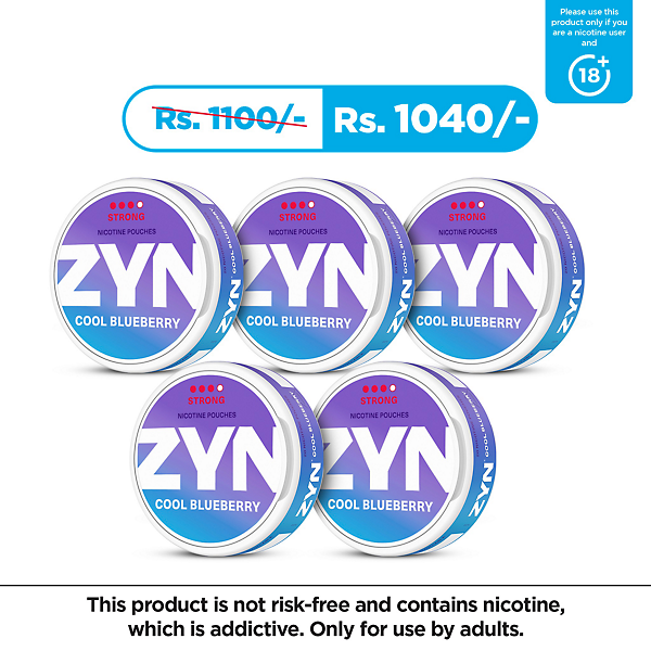 Buy ZYN COOL BLUEBERRY Slim - Strong 11mg nicotine pouches | ZYN Pakistan
